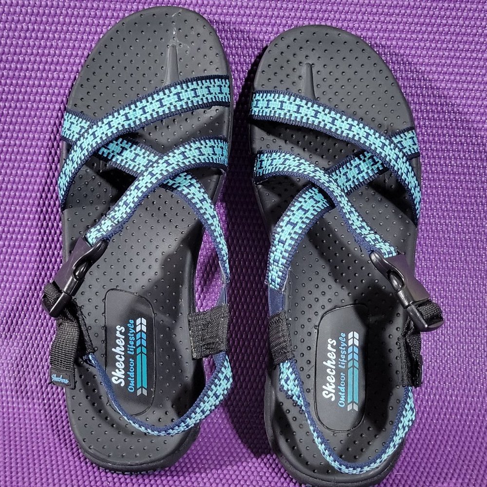 Skechers Reggae 'Shades Of Blue' Sports Sandals - Wom… - Gem